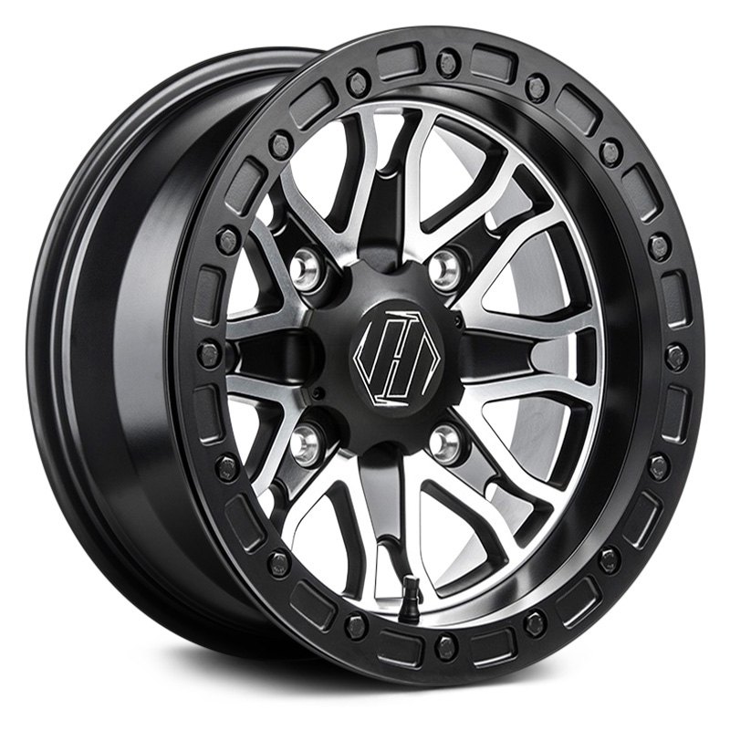 HiPer® - Raptor ATV/UTV Black Contrast Machined Wheel - POWERSPORTSiD.com