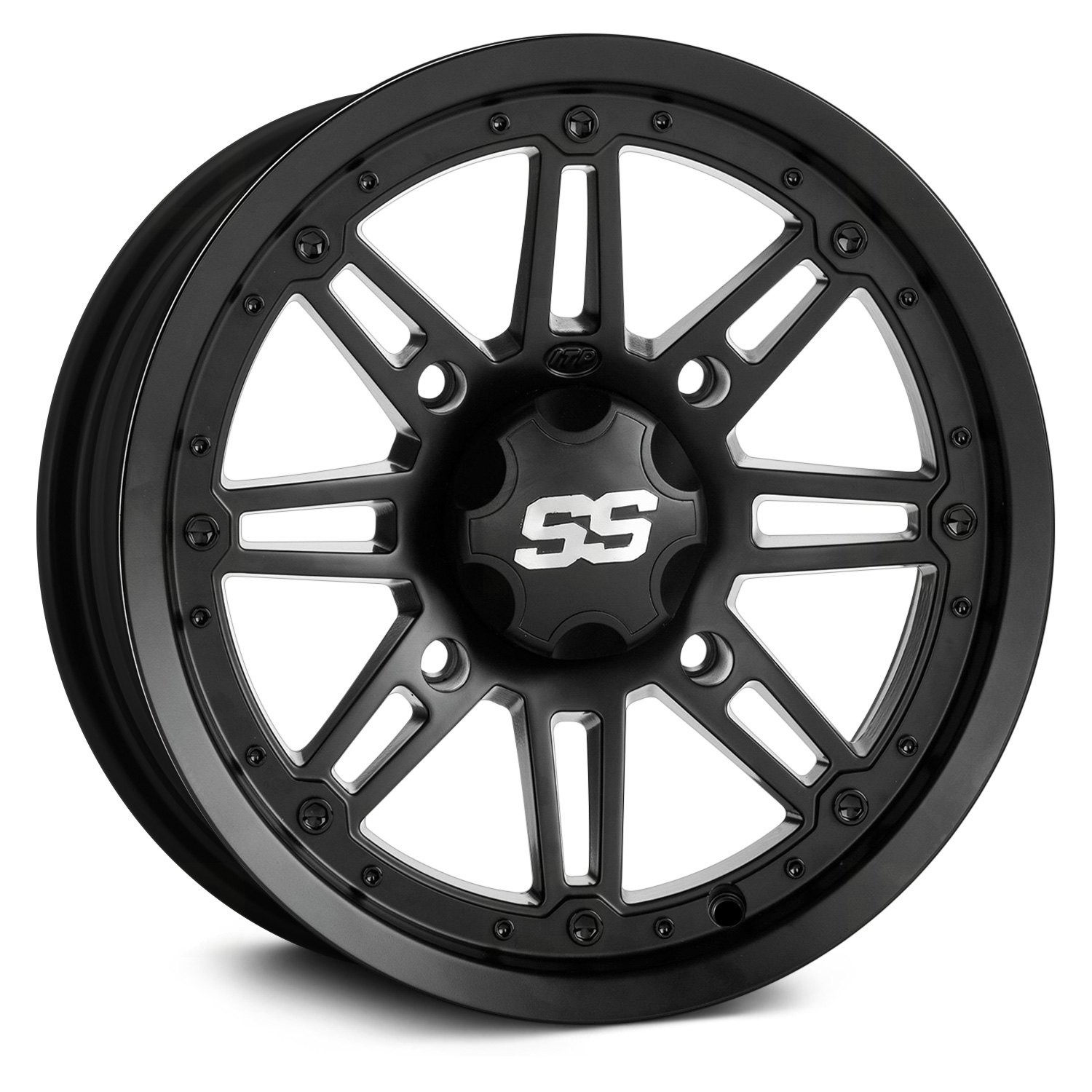 ITP® 1228534536B - SS216 Rear ATV/UTV Matte Black Alloy Aluminum Wheel ...