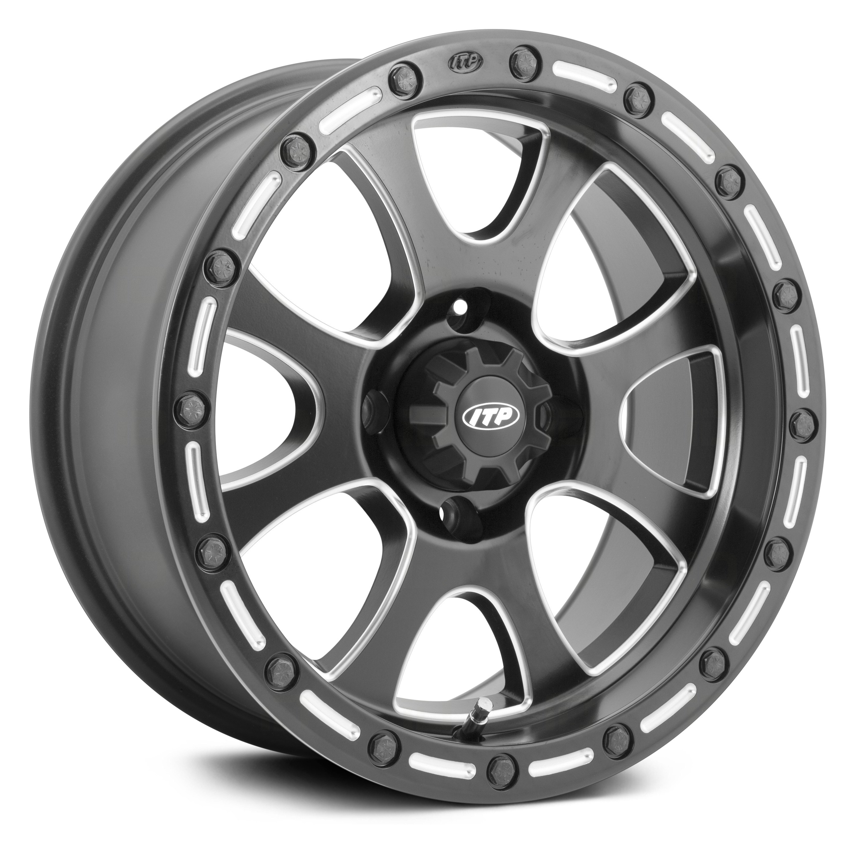 ITP® 1522083727B - Tsunami Rear ATV/UTV Simulated BeadLock Matte Black ...