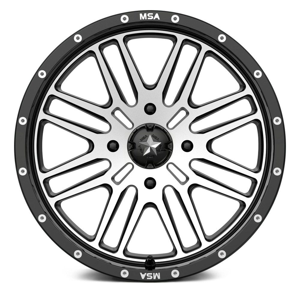 MSA Off Road Wheels® - M38 BRUTE ATV/UTV Gloss Black Machined Wheel ...