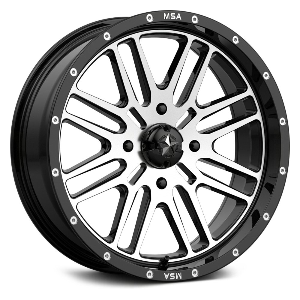 MSA Off Road Wheels® - M38 BRUTE ATV/UTV Gloss Black Machined Wheel ...
