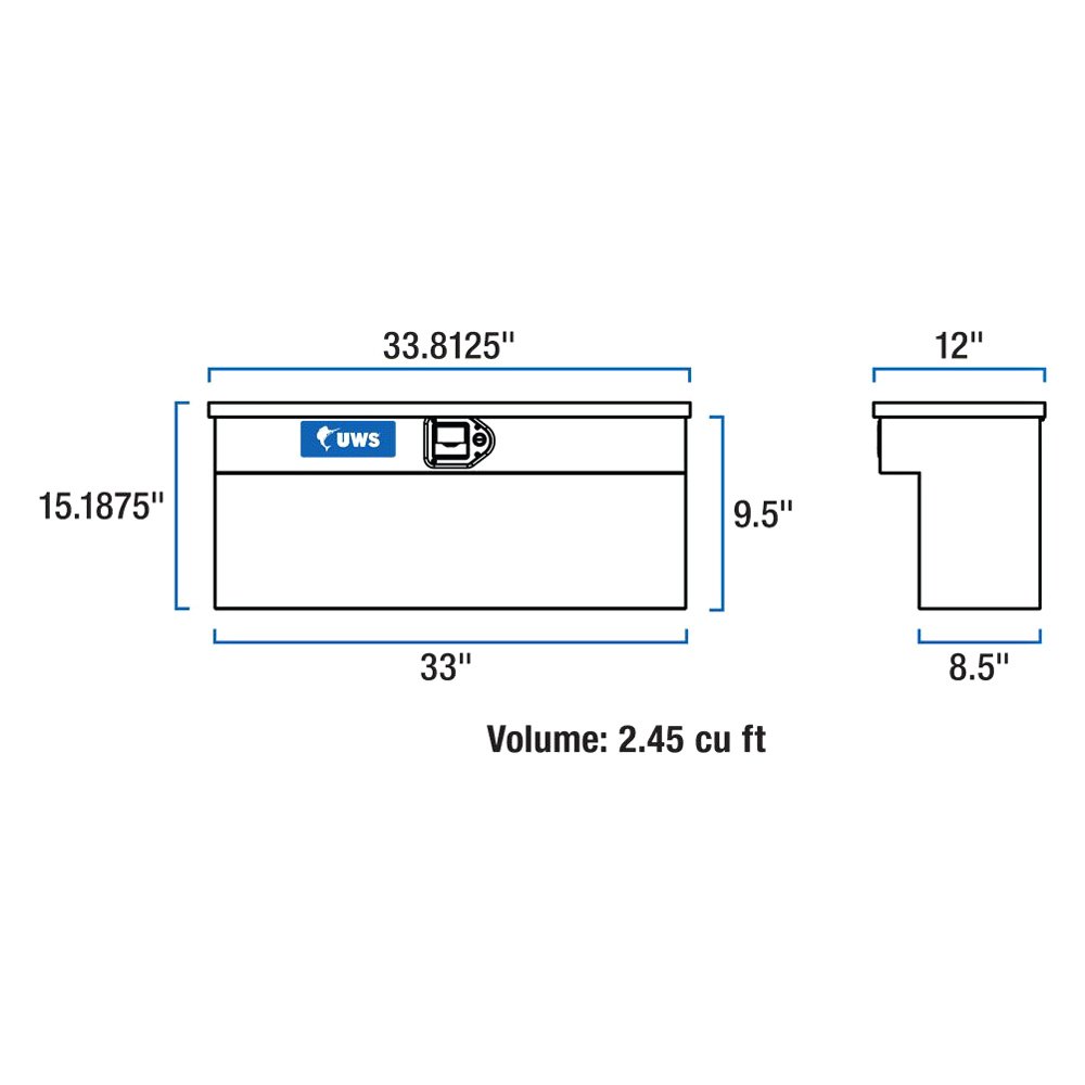 UWS® EC10993 - Standard Single Lid UTV Side Mount Tool Box ...